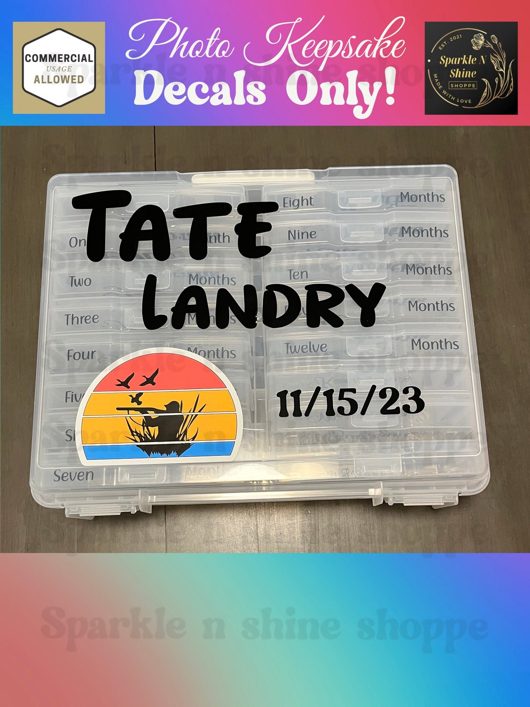 New Baby Photo Keepsake Decals, Milestones, Memory Box - Etsy