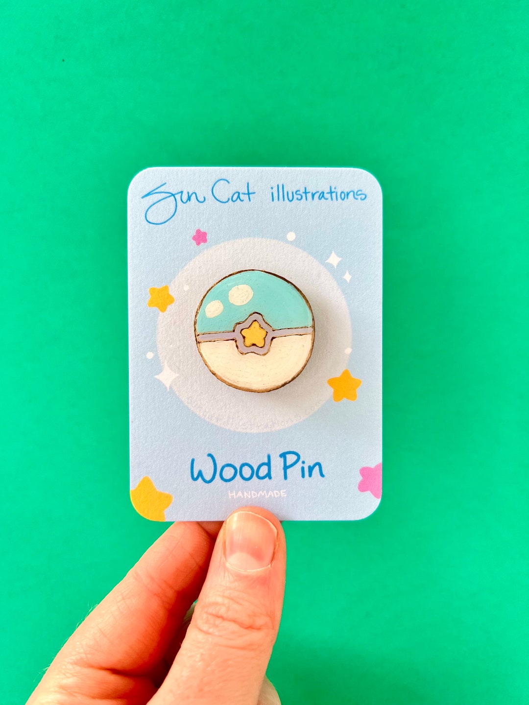 Magical Pokeball Pins Sprout Pokemon Pin Star Pokeball Pin Wood ...