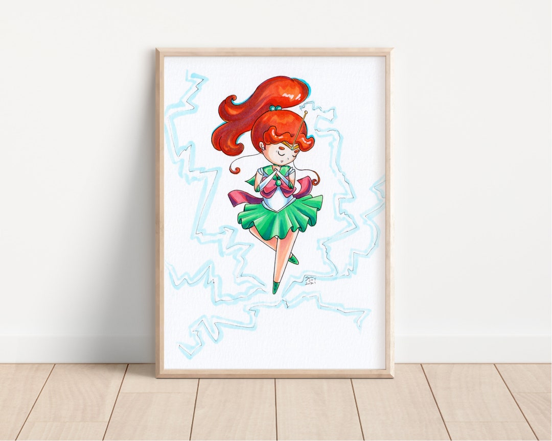 Sailor Series - Original Illustration - Sailor Jupiter - 6x8" - Etsy