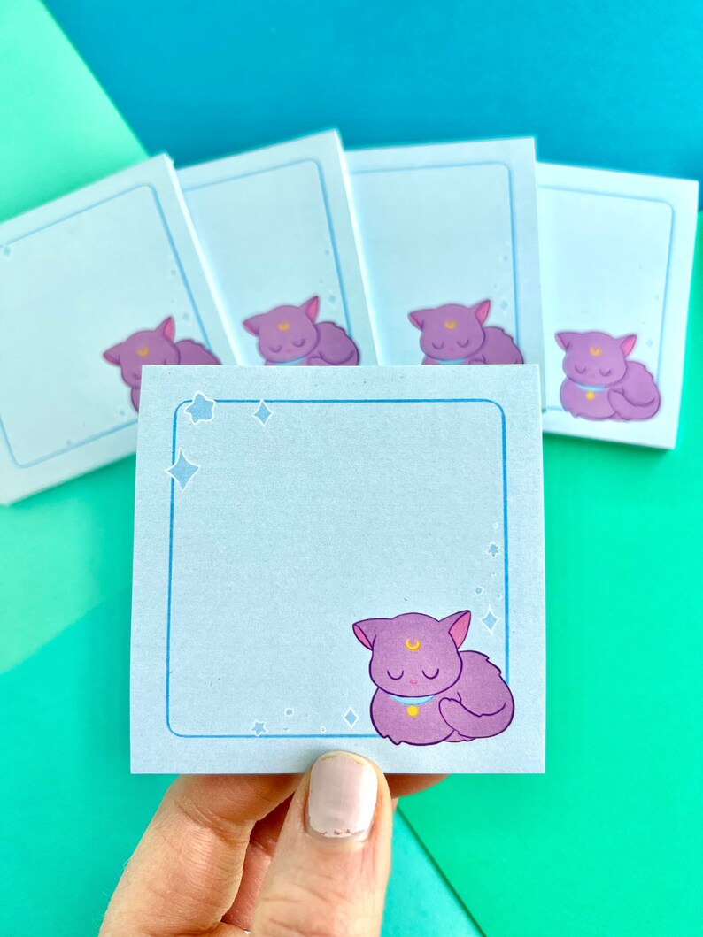 Sailor Moon Luna Sticky Notes Luna Cat Notepad 3x3 - Etsy