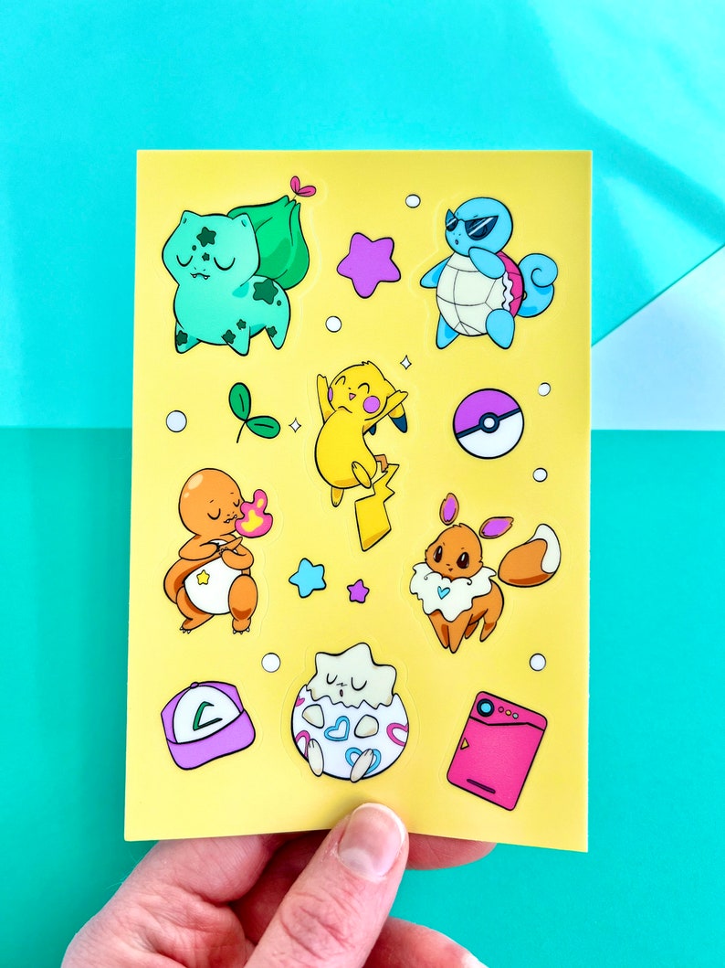 Pokemon Sticker Sheet 4x6 Pokemon Stickers Pikachu - Etsy