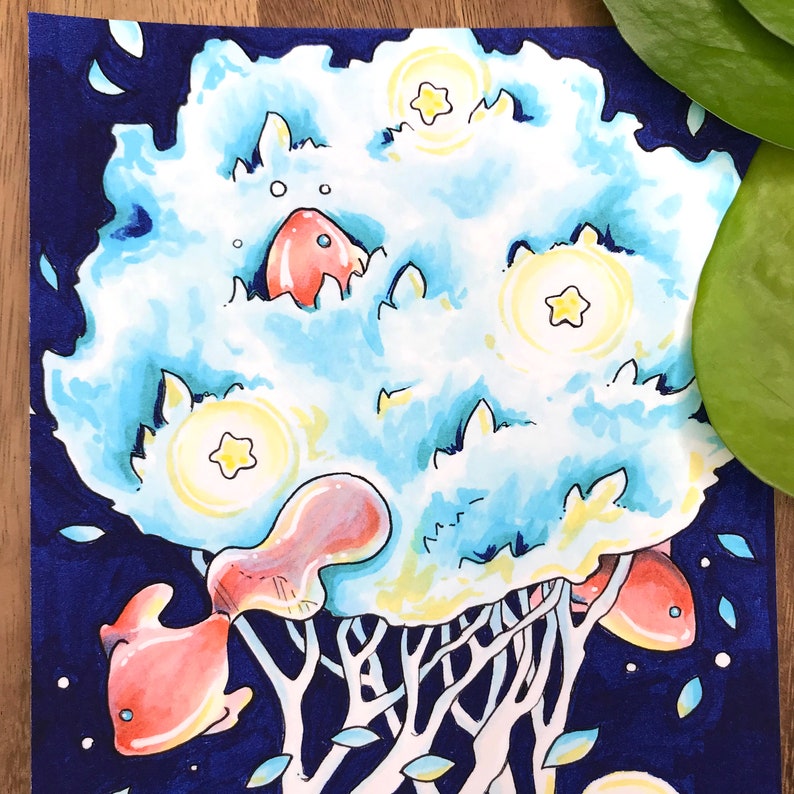 Fish Print Fish Wall Art Magical Fish Illustration Fish Art - Etsy