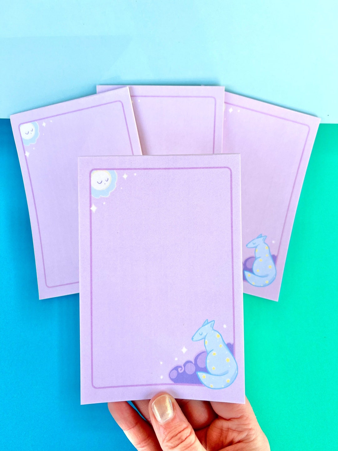 Sleepy Star Dog Notepad - Celestial Wolf Notepad - 4x6” Star Dog ...