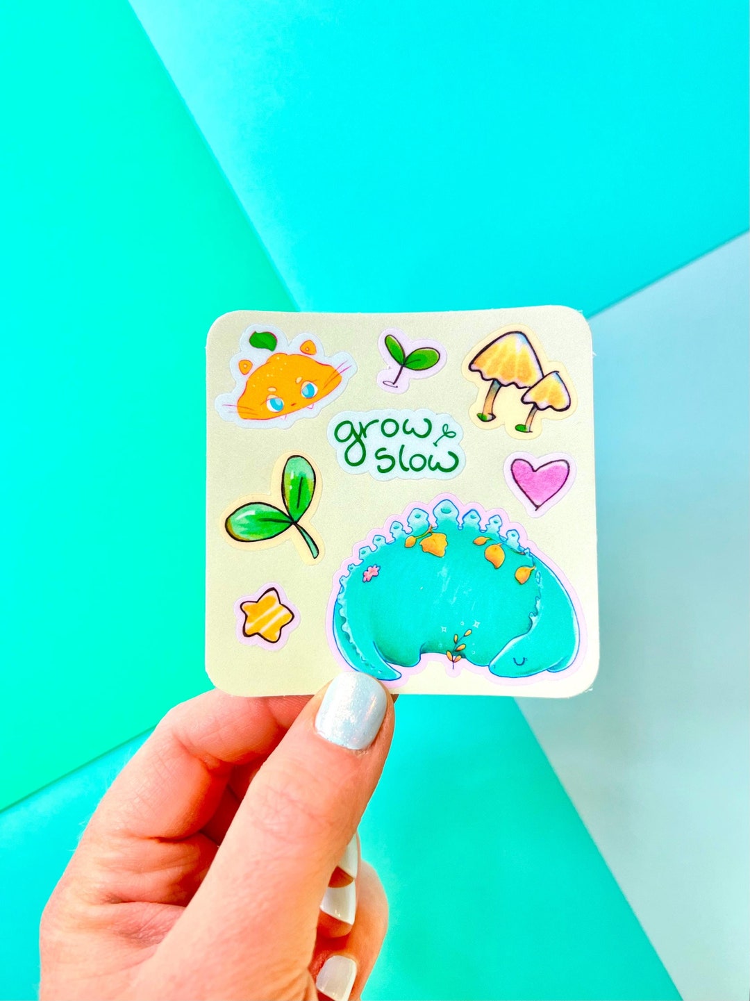 Mini Sticker Sheets - Dinosaur Plants Sticker Sheet - Grow Slow ...