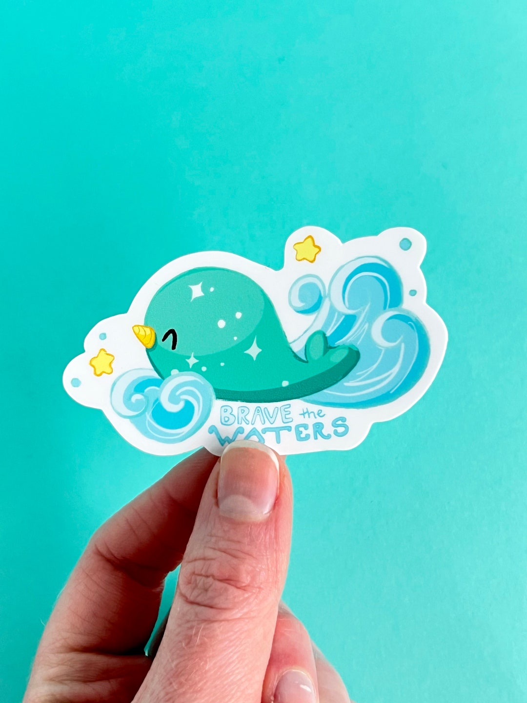 Narwhal Sticker Narwhal Decal Cute Narwhal Be Brave Sticker Water ...
