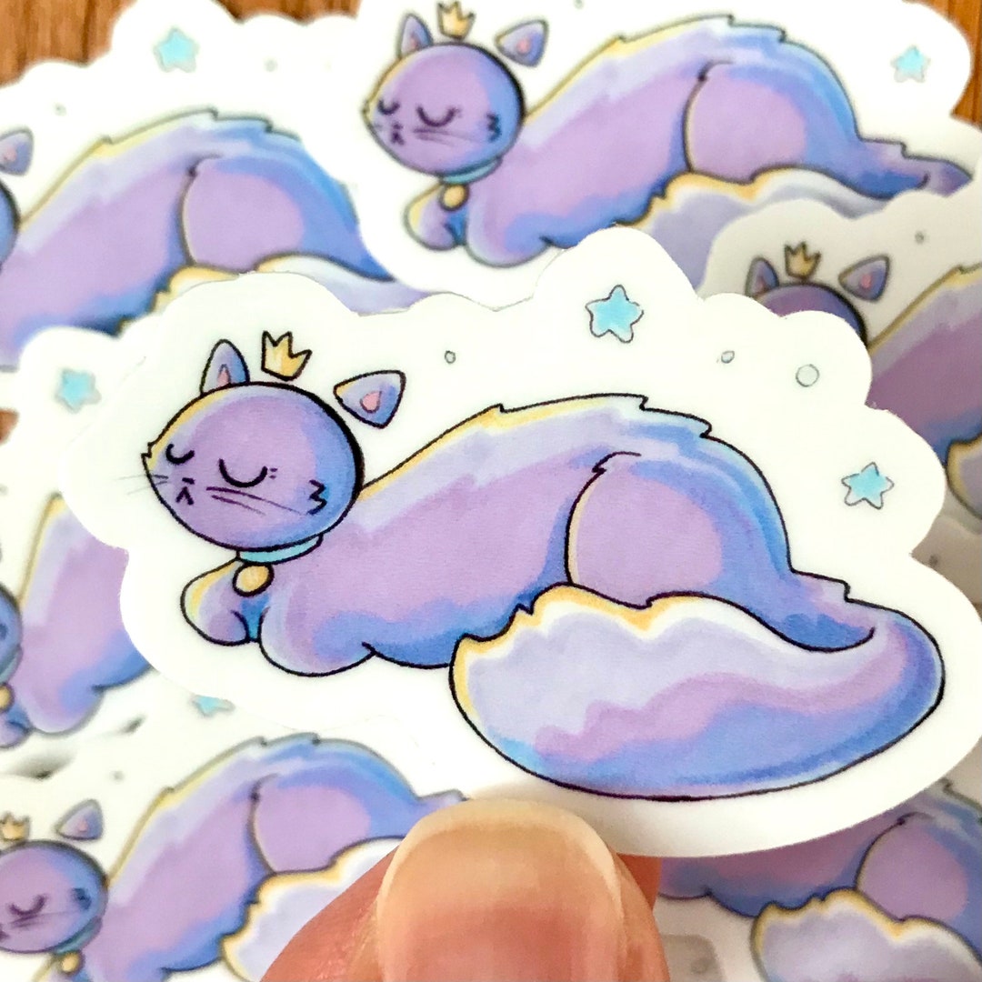 Loafing Kitty Queen Matte Sticker Sleeping Cat Sticker - Etsy
