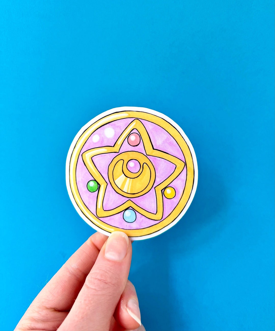 Moon Girl Compact Sticker - Magical Girl Transformation Sticker ...