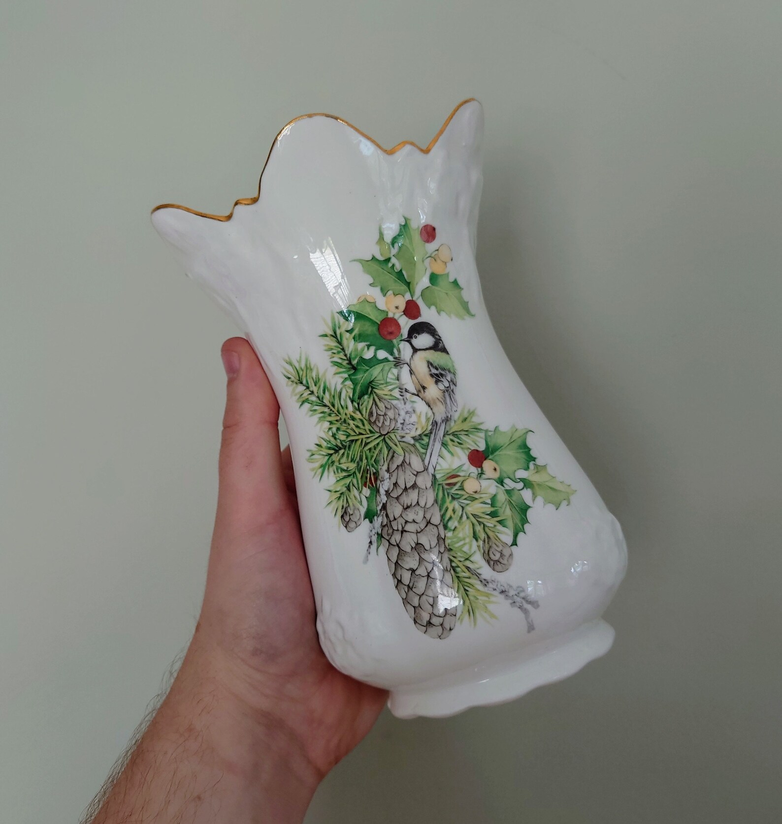 Vintage Bone China Vase Fenton Pottery Bird Floral Vase Flower - Etsy