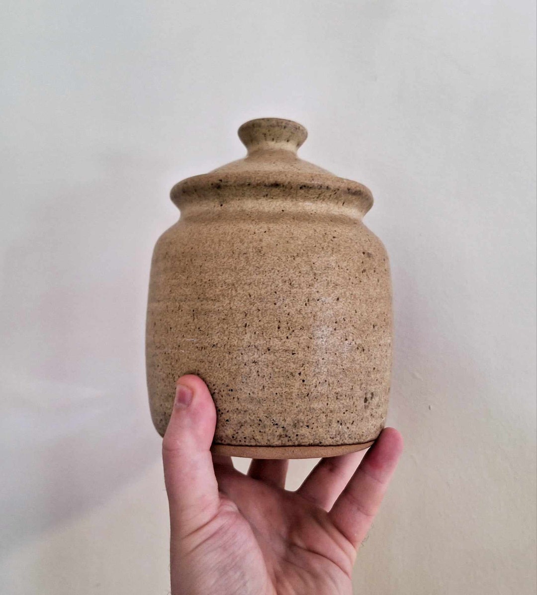 Vintage Rustic Pottery Storage Jar Ceramic Lided Pot Artisan Made ...