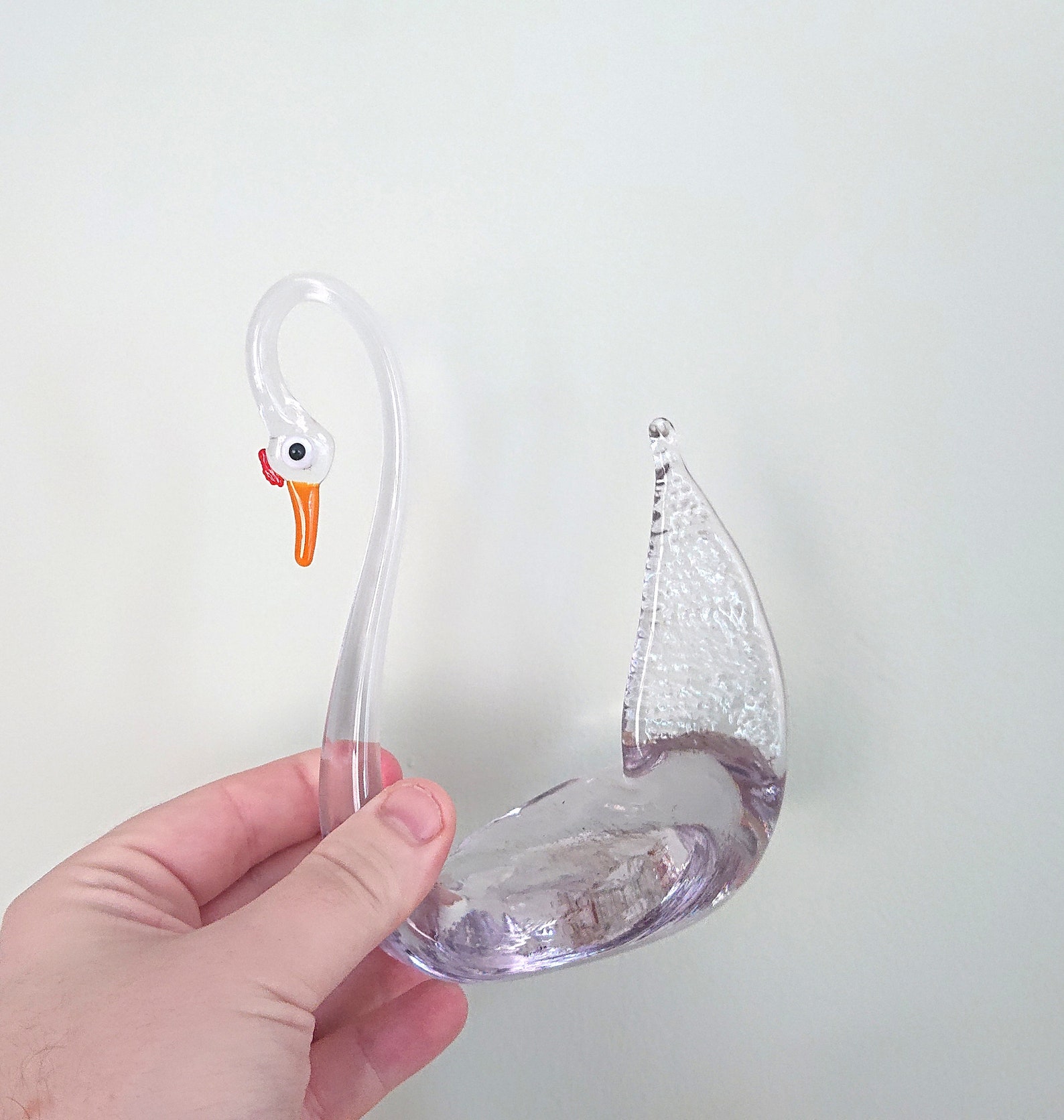 Vintage Handblown Glass Swan Set of 4 Decorative Swan - Etsy