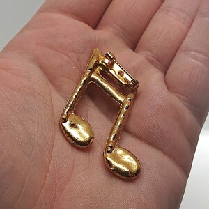 Gold Diamanté Brooch Musical Note Pin Costume Jewellery Vintage Jewelry ...