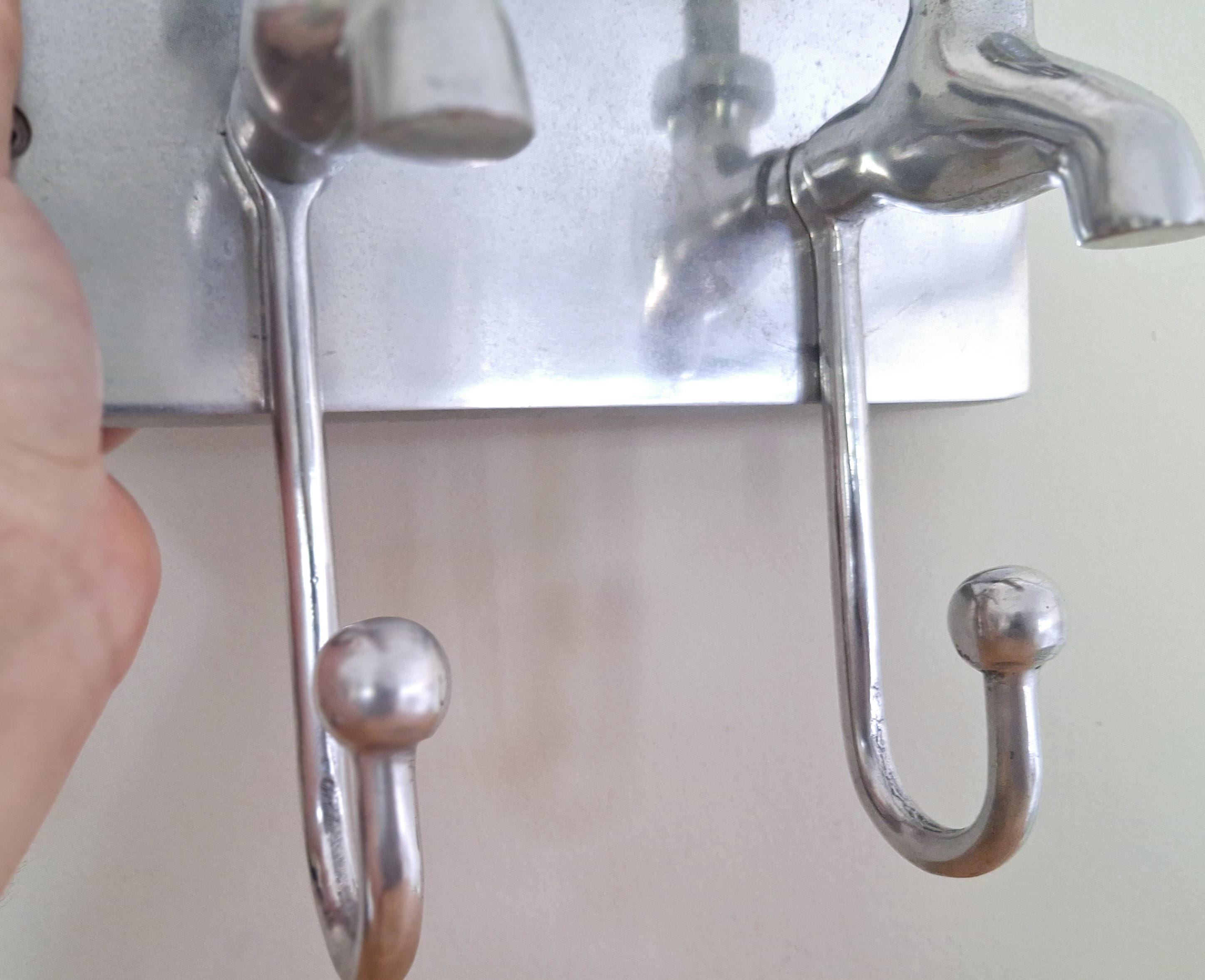 Industrial Metal Coat Hooks Wall Mounted Vintage Tap Design Reclaimed ...