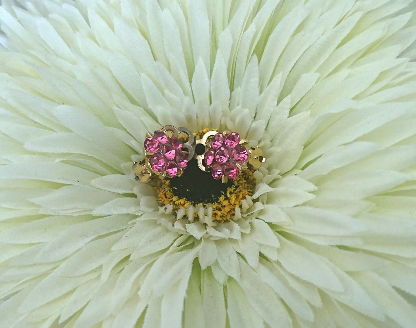 Vintage Earrings Clip On Pink Rhinestone Diamond diamanté Gold | Etsy