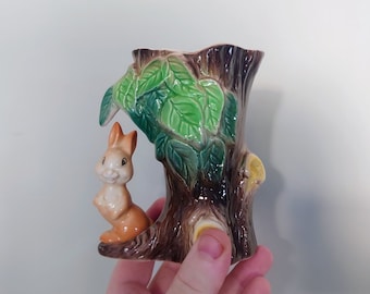 Vintage Vase Planter Rabbit Under a Tree Posy Vase Hornsea Fauna Royal ...