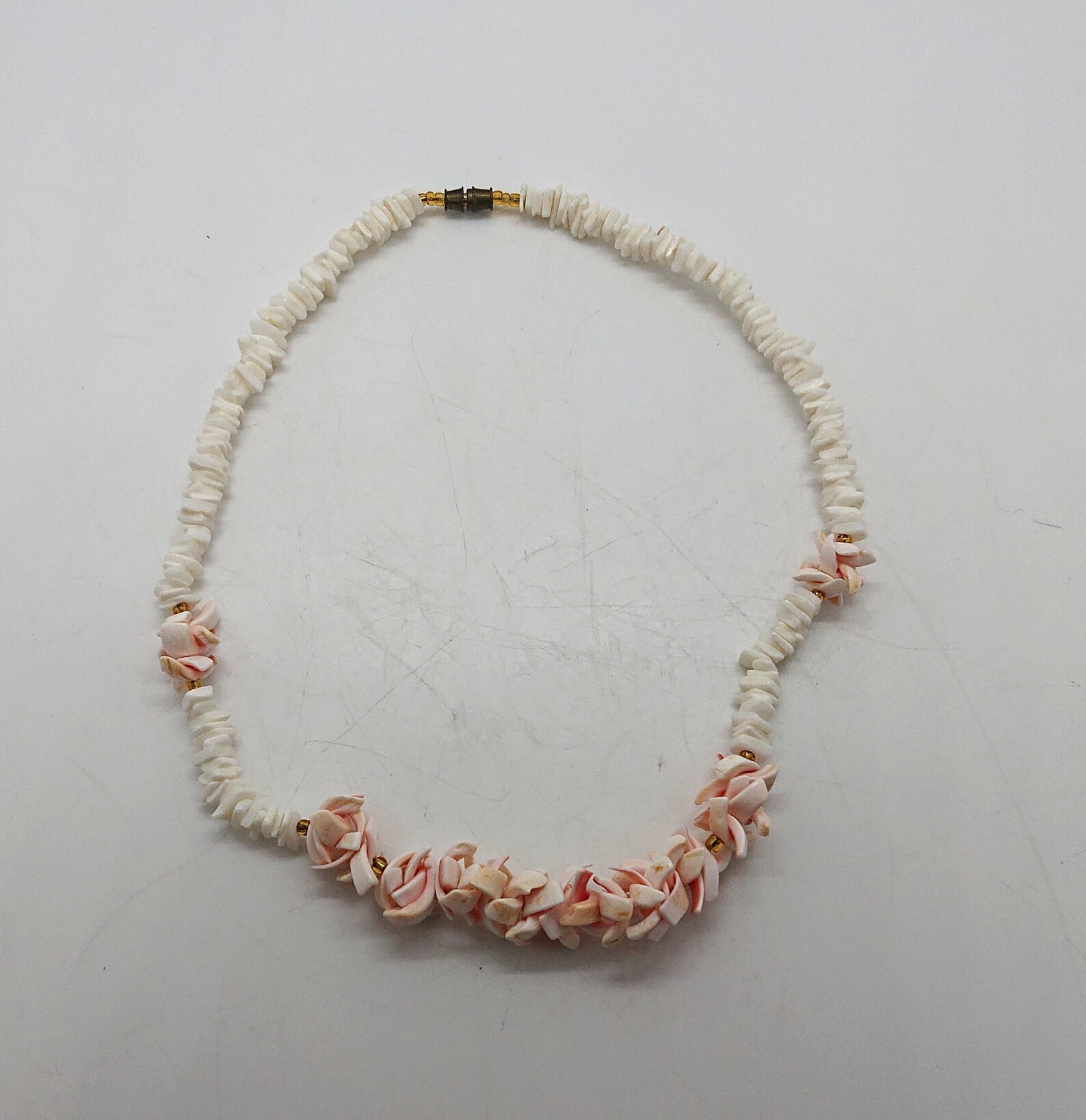 Vintage Puka Shell Coral Necklace Pastel Pink Surfer Spiky - Etsy