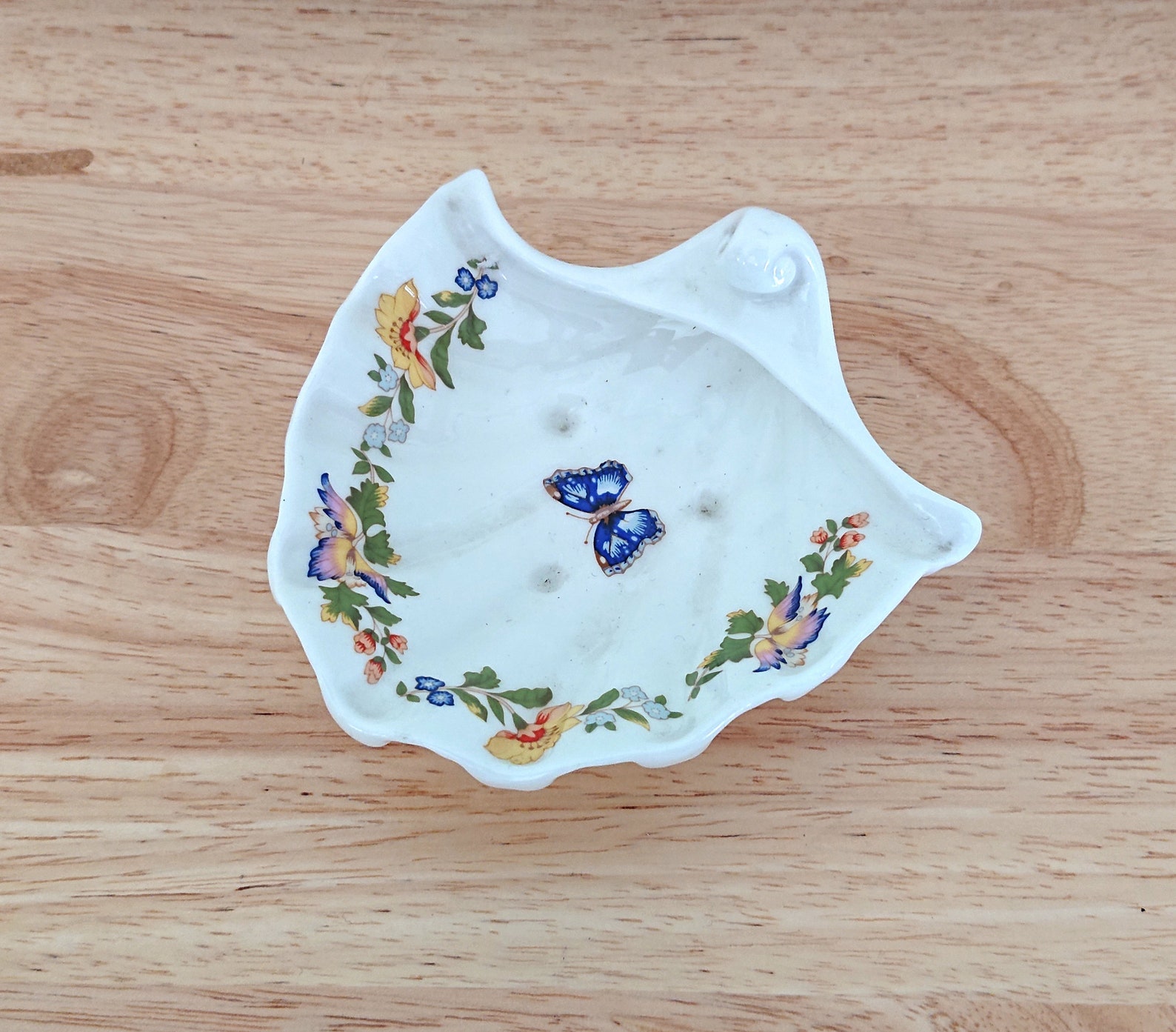 Shell Shaped Dish Cottage Garden Aynsley Fine Bone China Porcelain Made ...