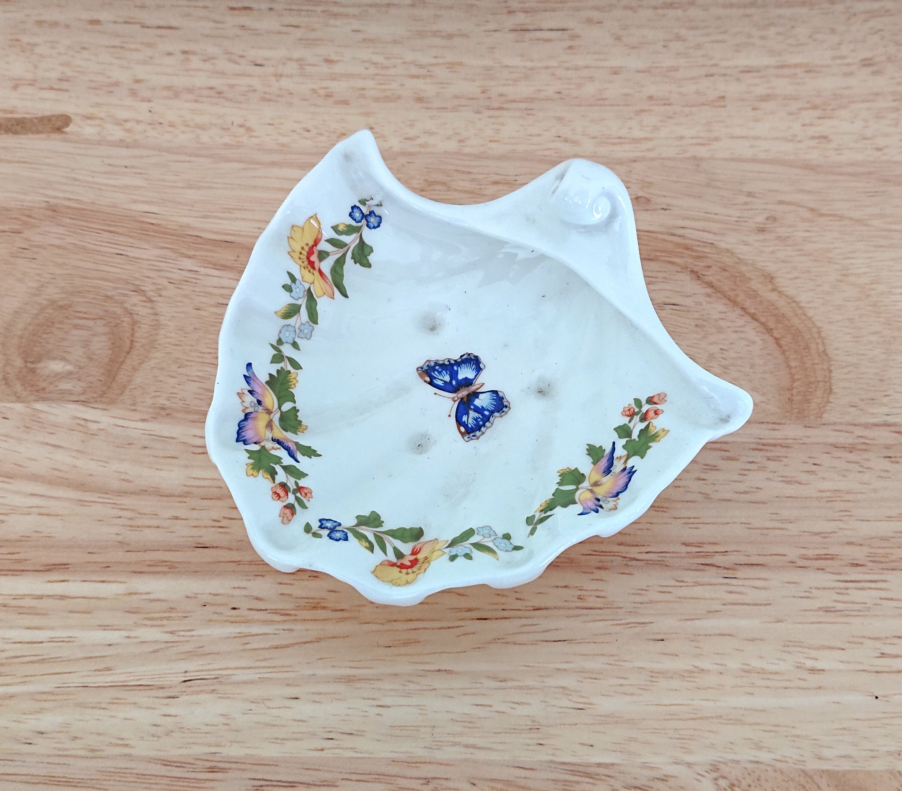 Shell Shaped Dish Cottage Garden Aynsley Fine Bone China Porcelain Made ...