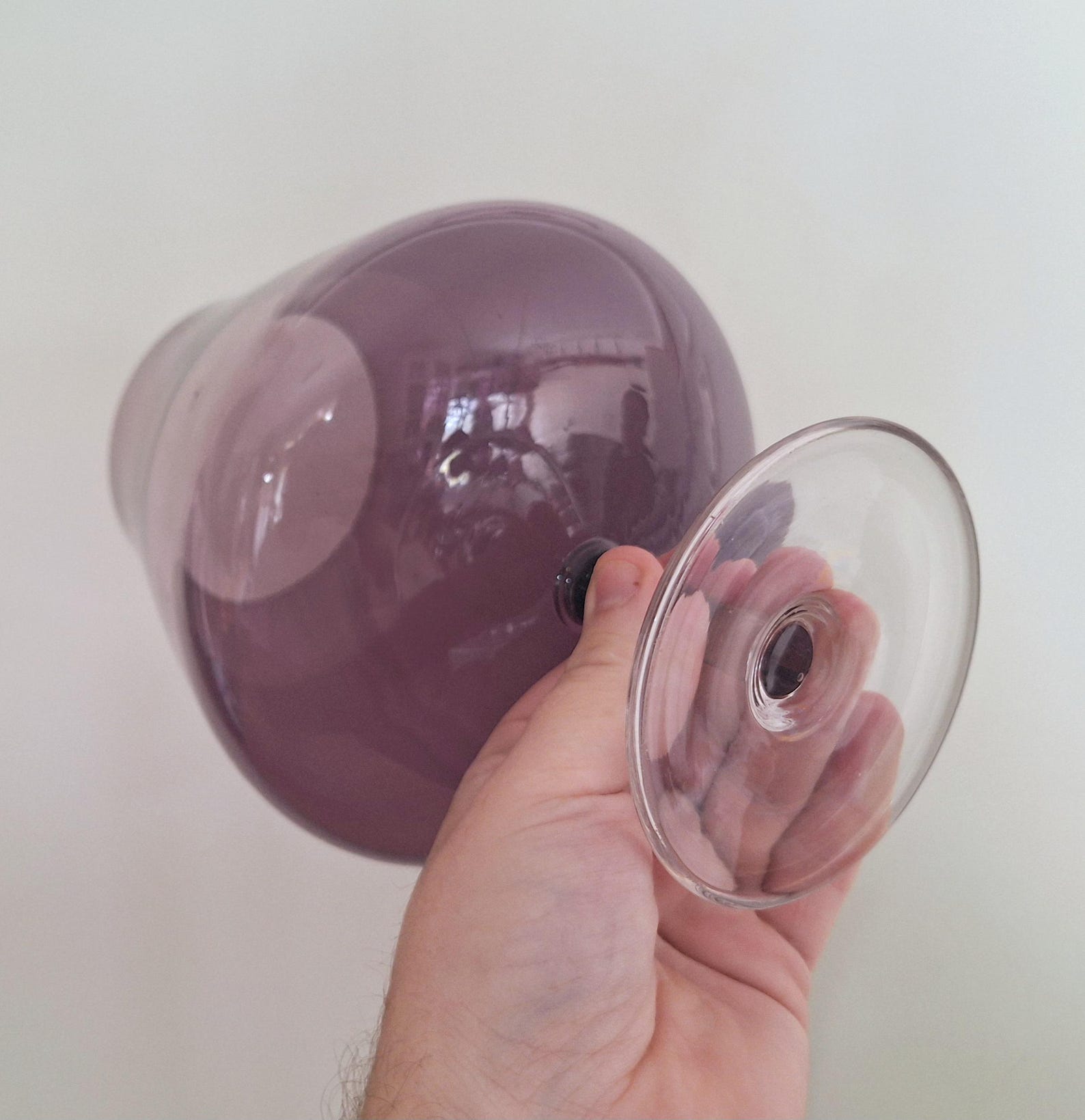 Vintage Purple Glass Vase Goblet Style – Large Display Piece | Retro ...