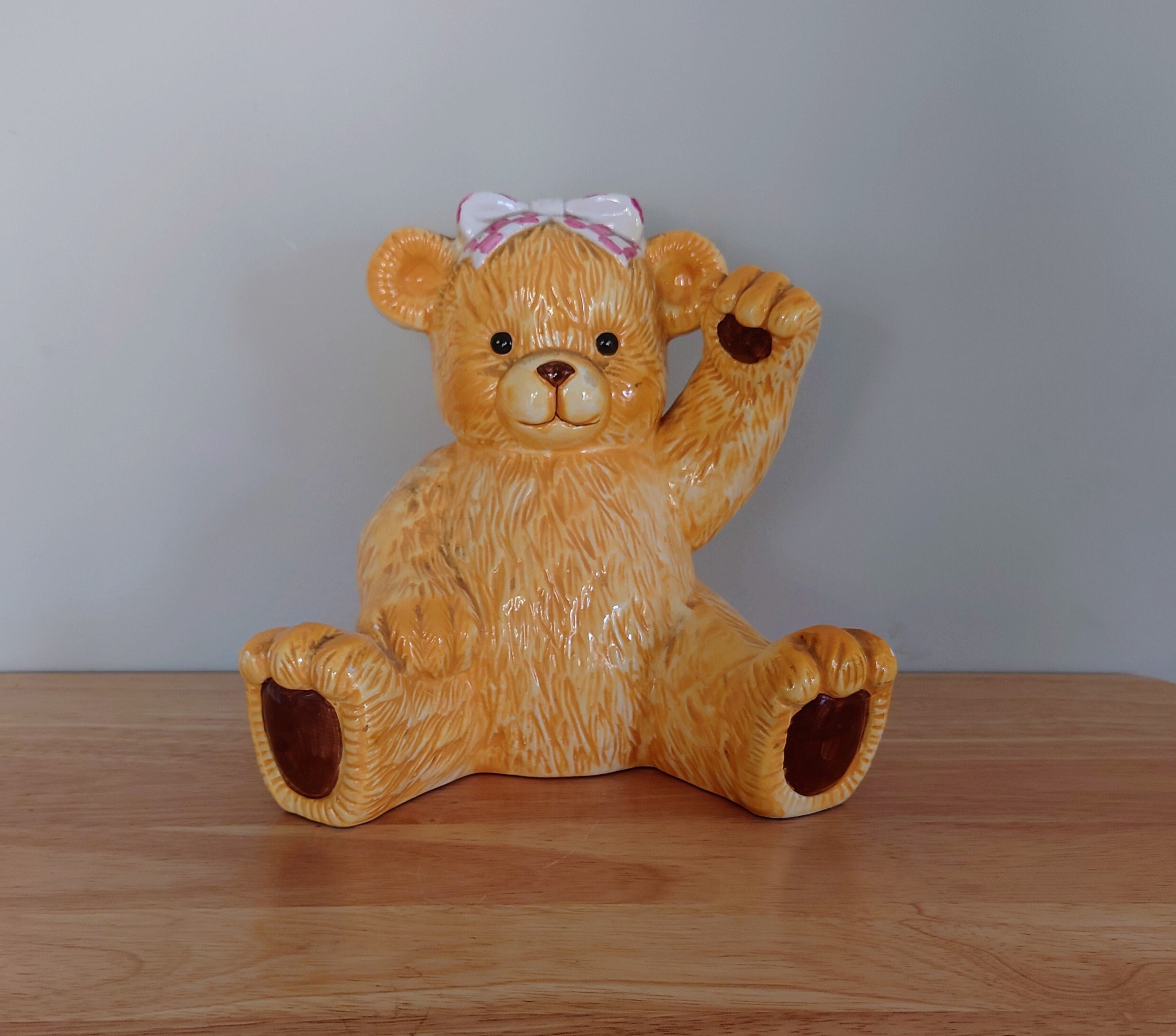 Vintage Teddy Bear Money Box Piggy Bank Children's Nursery Décor Cash ...