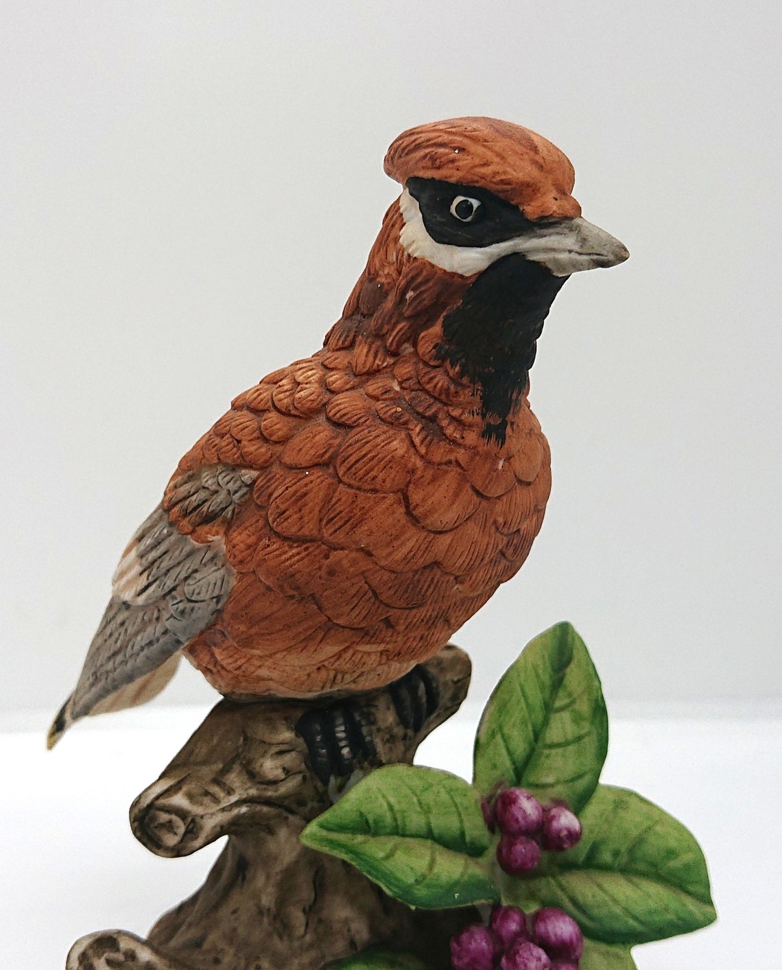 Vintage Bird Figurine Jay Bird Ceramic Bird Figure Floral | Etsy