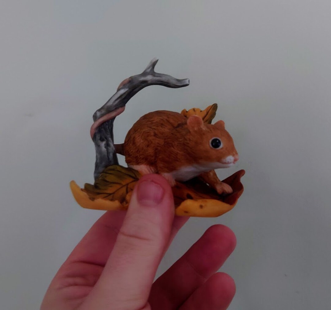 Vintage Ceramic Mouse Figurine Field Mice on Leaf Cute Mouse Kitsch ...