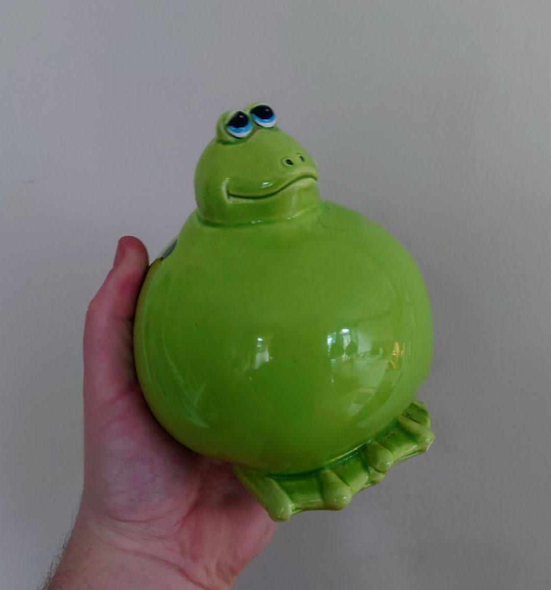 Ceramic Frog Money Box Hand Painted Cash Box Piggy Bank Vintage Kitsch ...