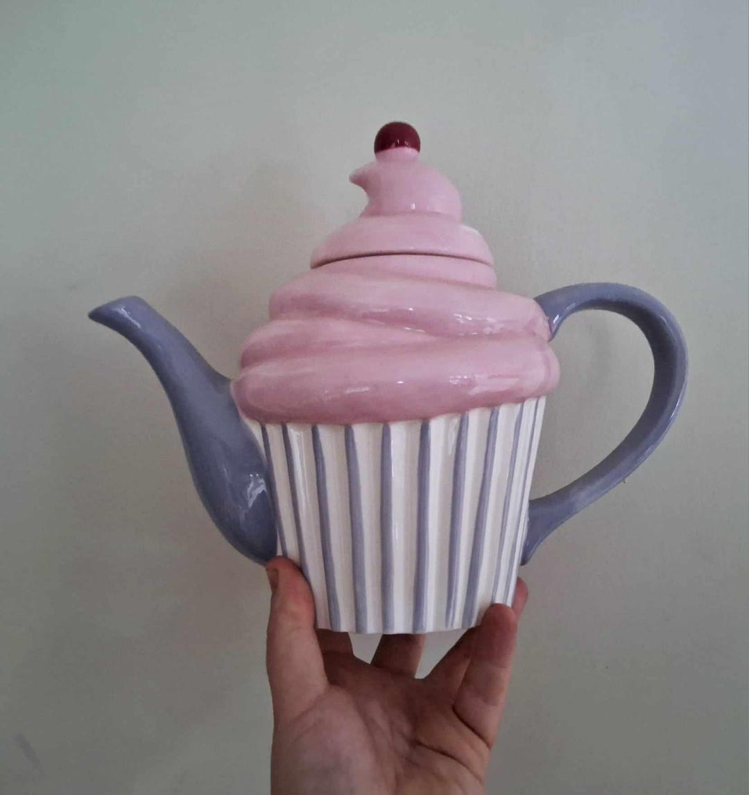 Vintage Cupcake Ceramic Teapot by Matalan, Whimsical Kitchen Decor ...