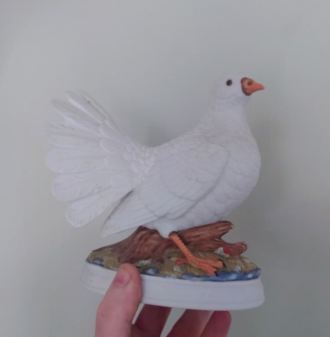 Dove Porcelain Figurine Vintage Turtle Doves Pottery Dove Loves Floral ...