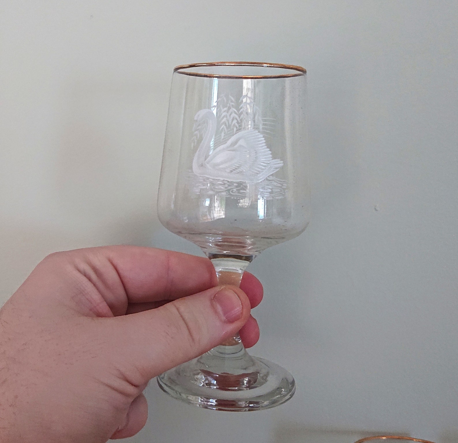 Vintage Sherry Swan Glasses Set Of 4 1960s Sherry Glasses Etsy