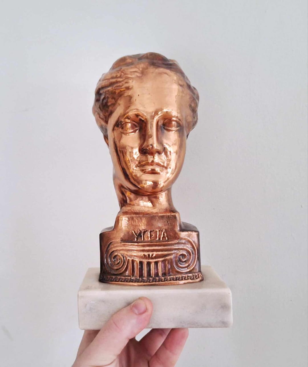 Vintage Copper Bust of Hygeia on Marble Base - Mid-century Classical ...
