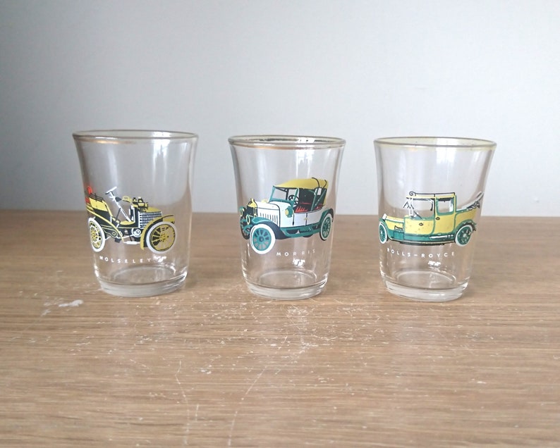 Vintage Shot Glasses Car Liqueur Glasses Barware Classic Car | Etsy
