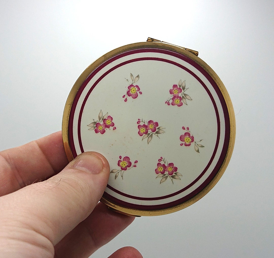 Vintage Stratton Compact Original Box Floral Compact Gold With Sifter ...