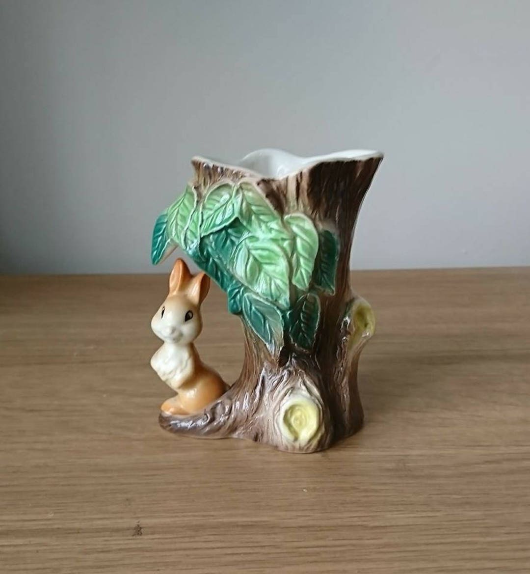 Vintage Vase Planter Rabbit Under a Tree Posy Vase Hornsea - Etsy