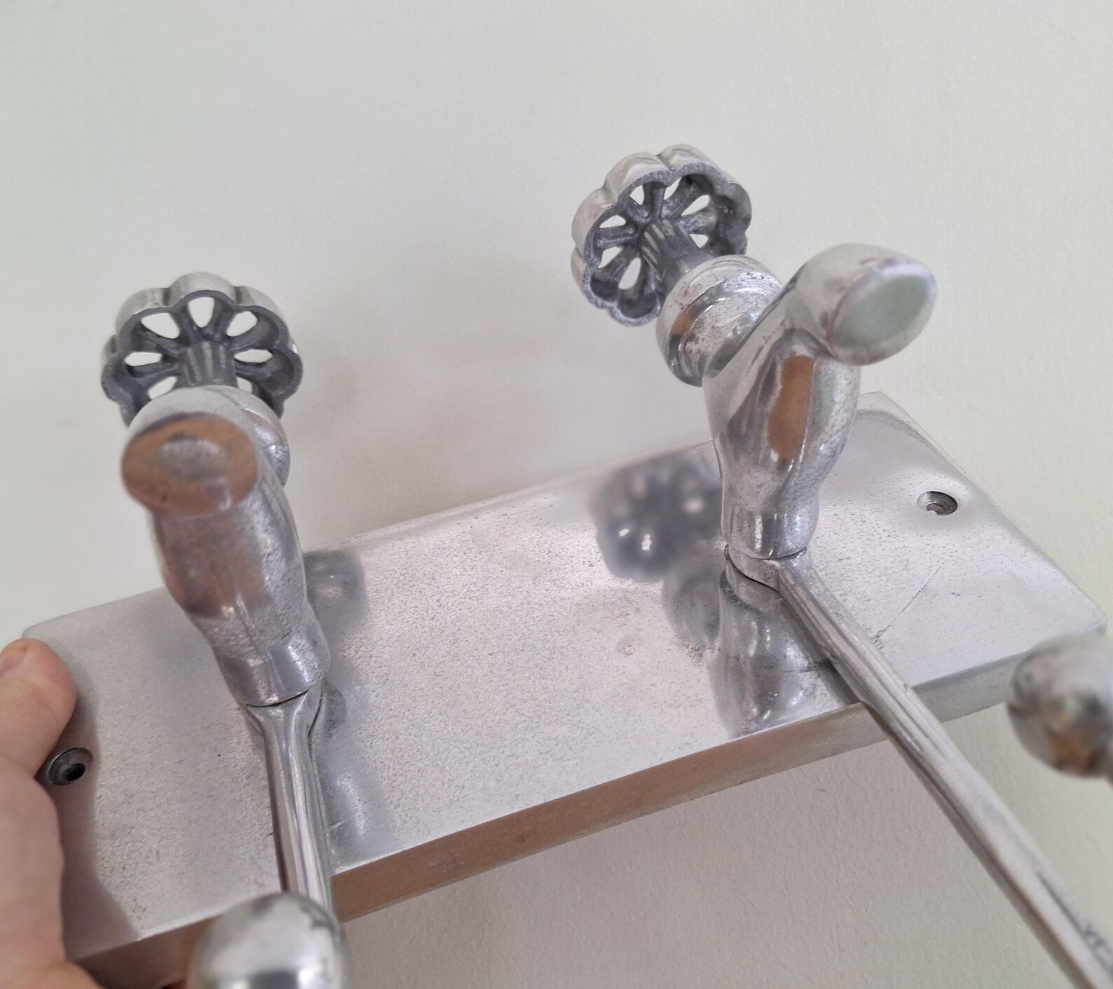 Industrial Metal Coat Hooks Wall Mounted Vintage Tap Design Reclaimed ...