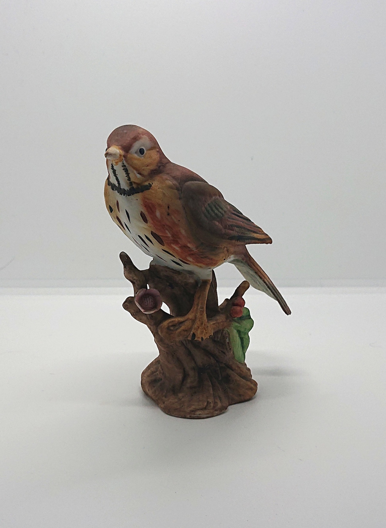 Vintage Bird Figurine on Branch Wood Thrush Collectable Bird - Etsy
