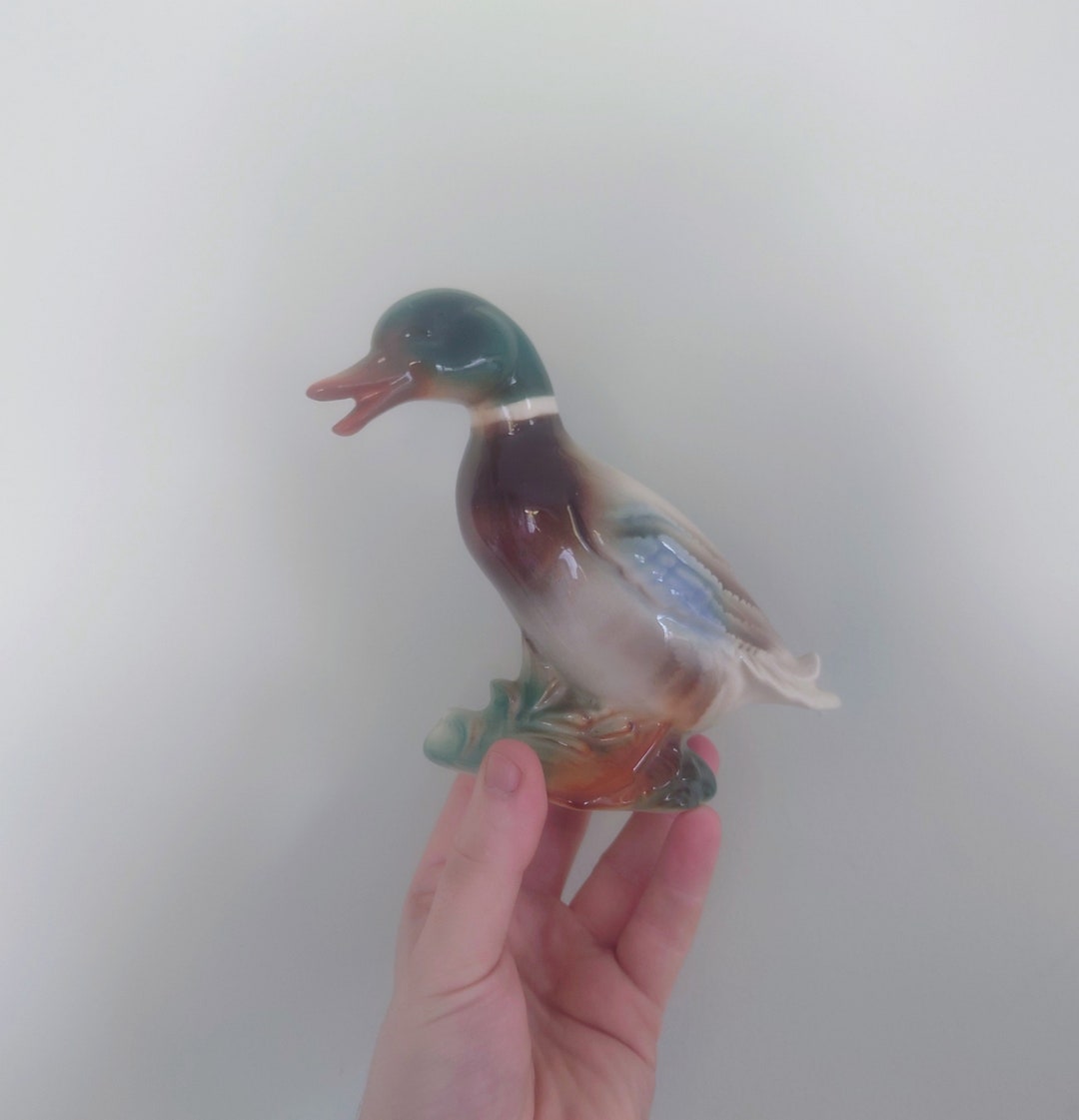 Vintage Ceramic Duck Figurine Kitsch Duck Sculpture Farmyard Animal ...