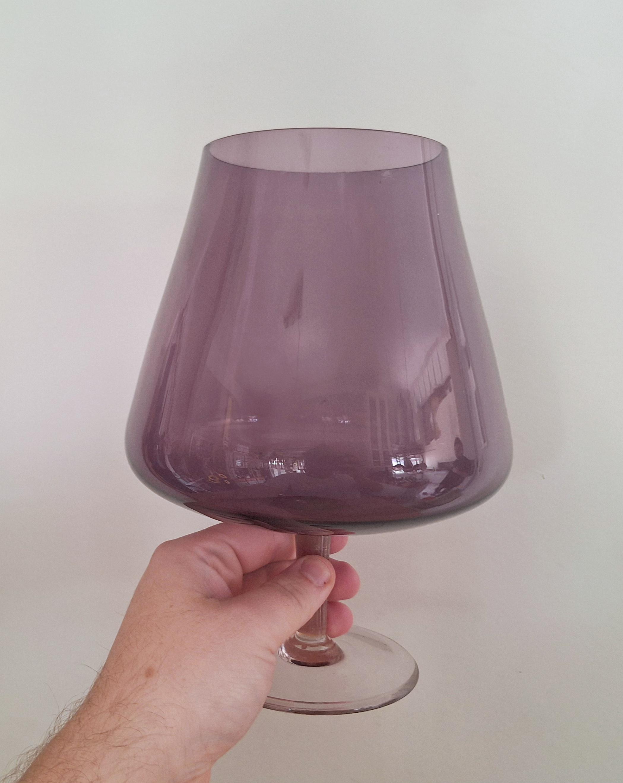 Vintage Purple Glass Vase Goblet Style – Large Display Piece | Retro ...