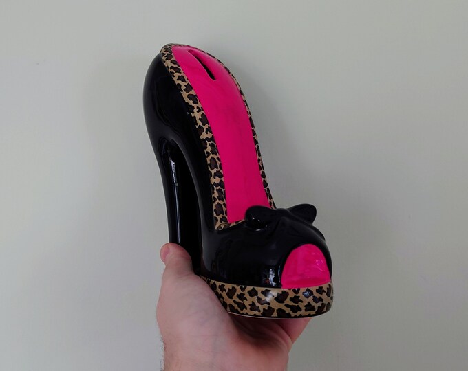Vintage Shoe High Heel Stiletto Piggy Bank Kitsch Money Box Pig ...