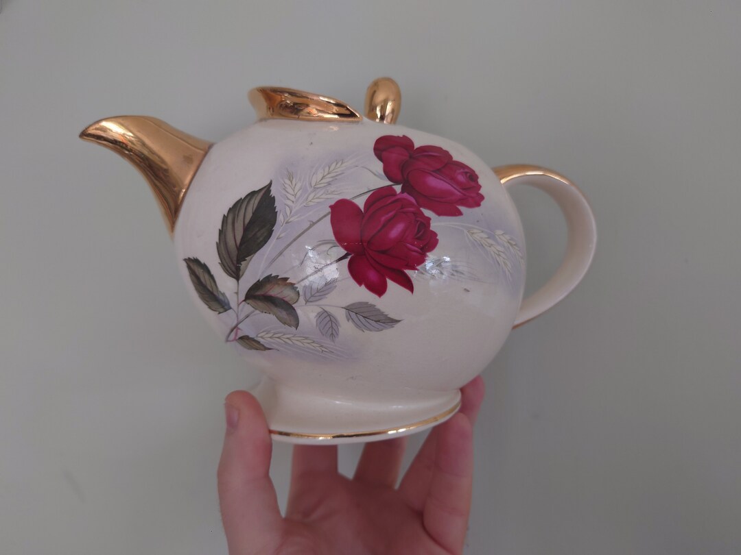 Vintage Ceramic Teapot Floral Gold Gilt Afternoon Tea Heatmaster ...