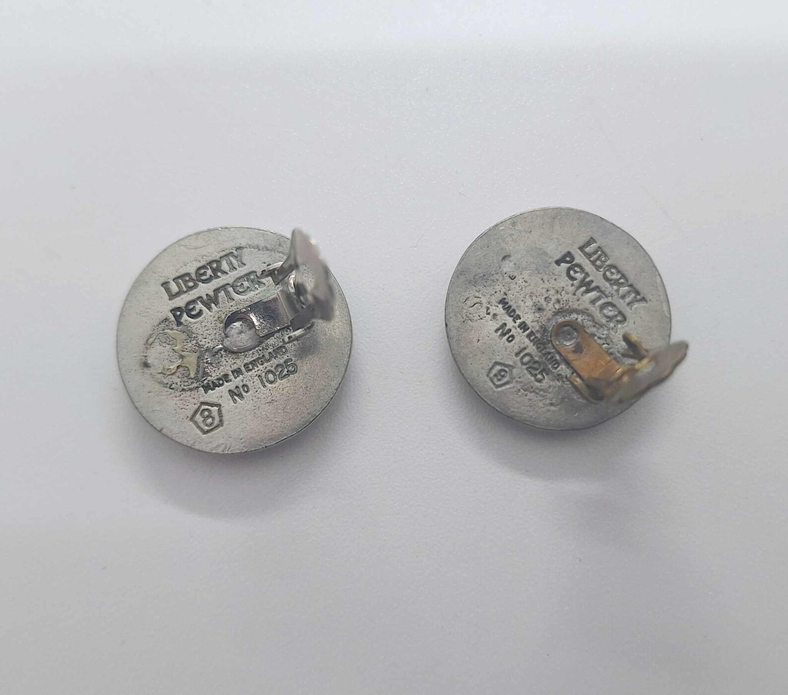 Vintage Liberty Pewter and Hammered Copper Clip-on Earrings | Art Deco ...