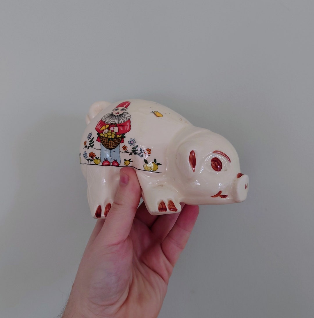 Vintage Piggy Bank Kitsch Money Box Pig Piggybank Ceramic Piggy Bank ...