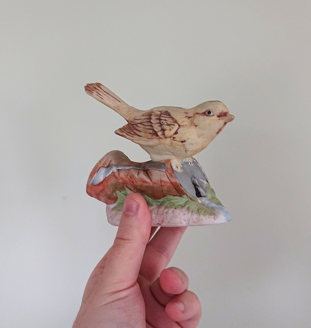 Vintage Bird Figurine on Coca Cola Can Cute Ceramic Porcelain Bird ...