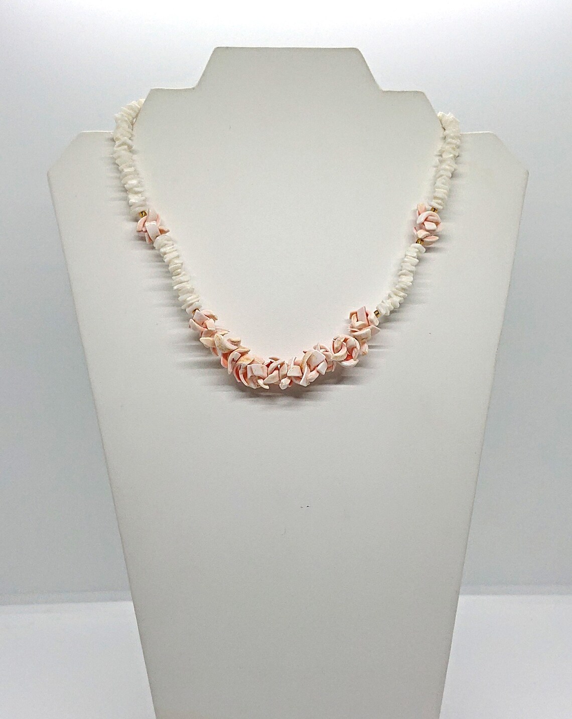 Vintage Puka Shell Coral Necklace Pastel Pink Surfer Spiky - Etsy