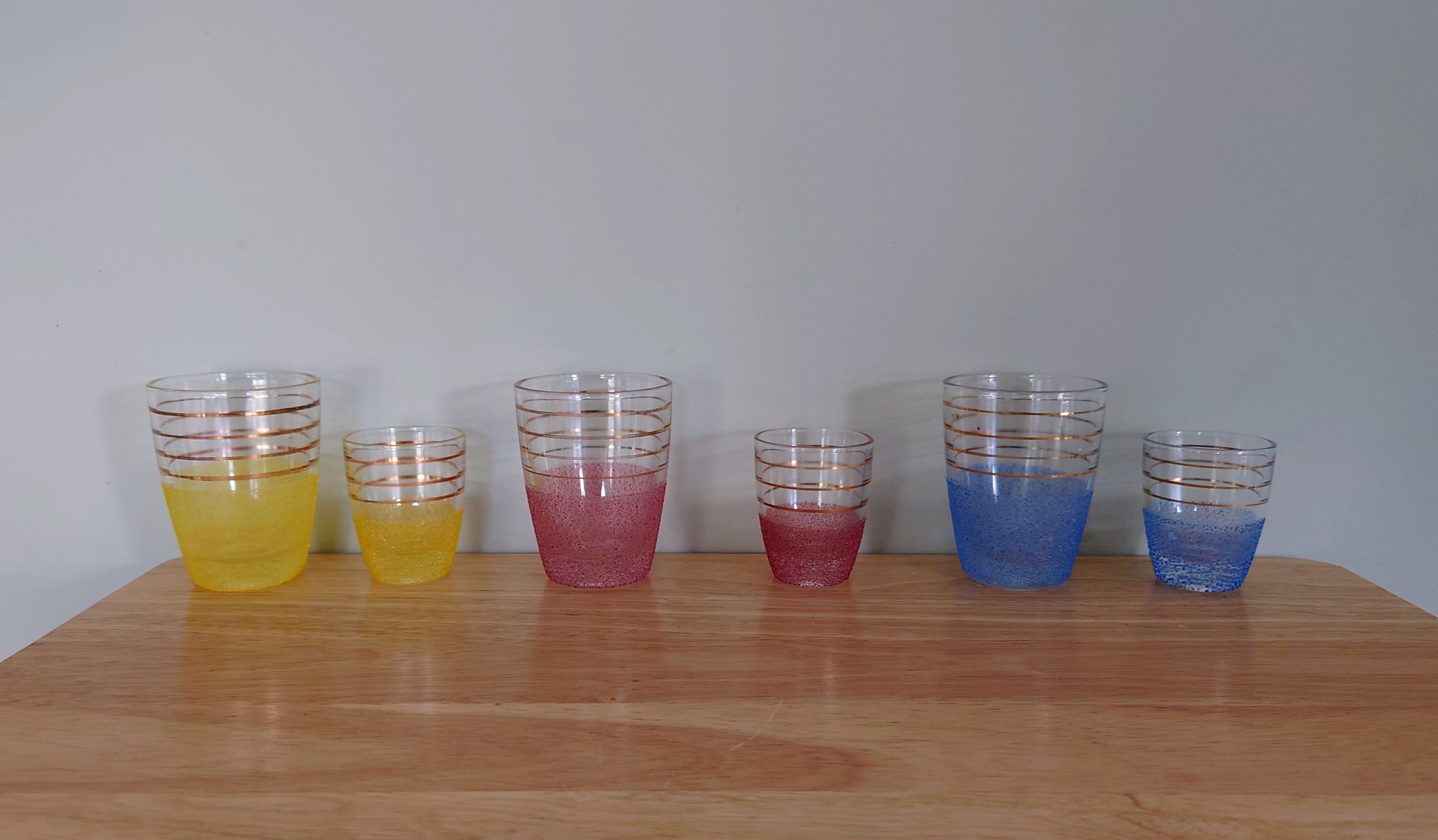 Vintage Drinking Glasses Set of 12 Harlequin Colored Sherbet | Etsy