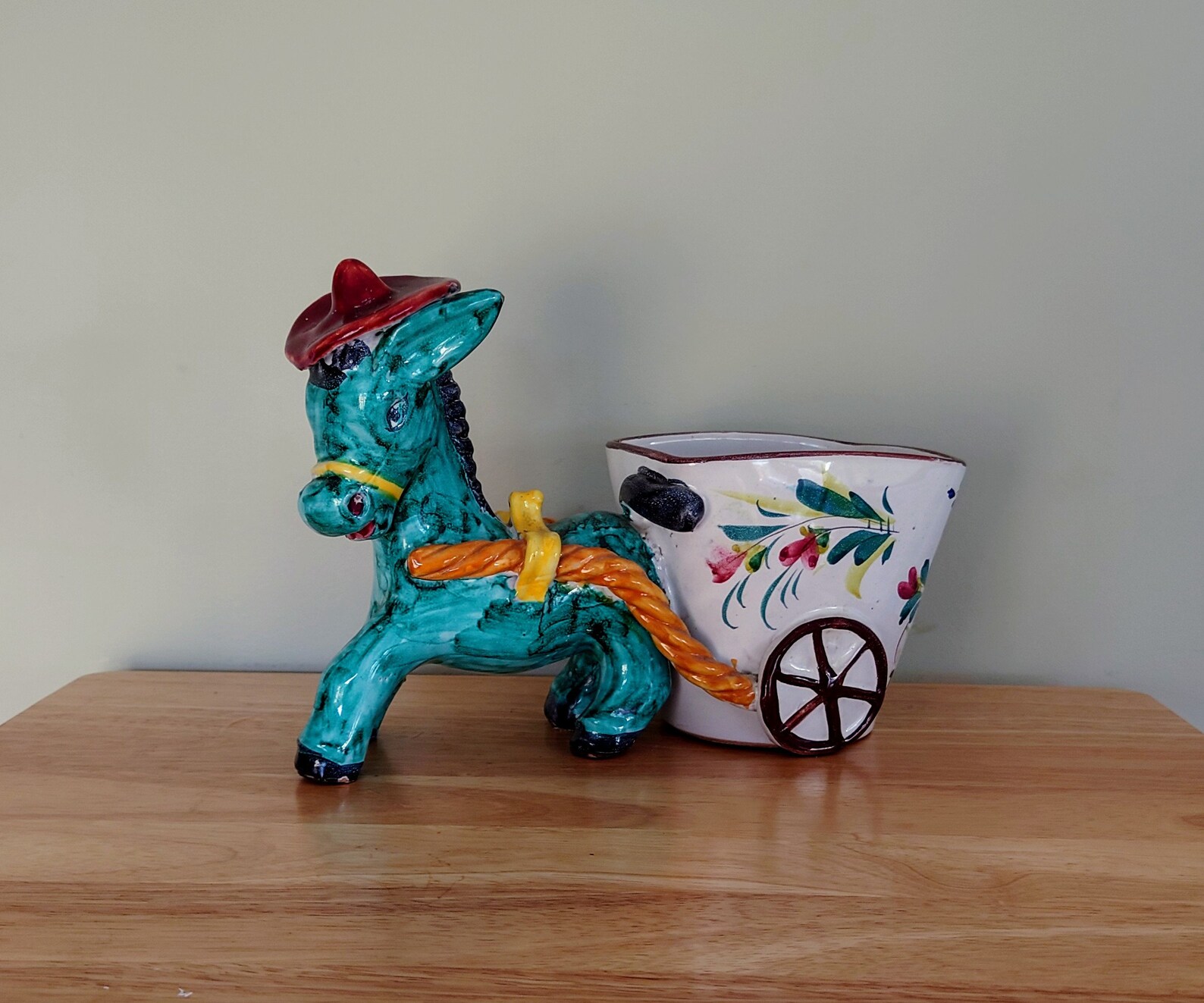 Vintage Plant Pot Donkey Hand Painted Herb Pot Collectable Planter ...