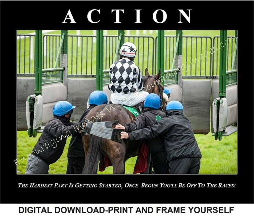 Download,race Horse,motivational Poster,jockey,motivational Print ...