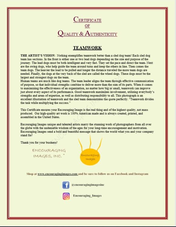 Download,motivational Poster,teamwork, Iditarod,sled Team,dog Sled ...