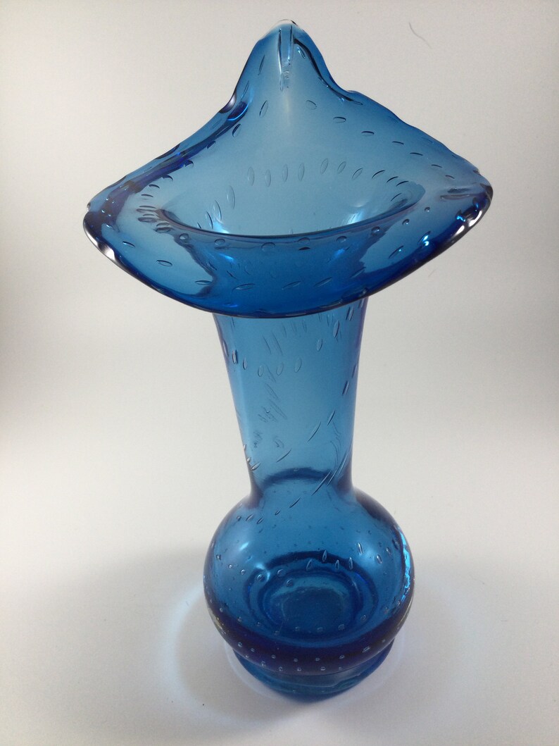 Kreiss Vintage Hand Blown Art Glass, Jack in the Pulpit Vase 7 3/4 Tall ...