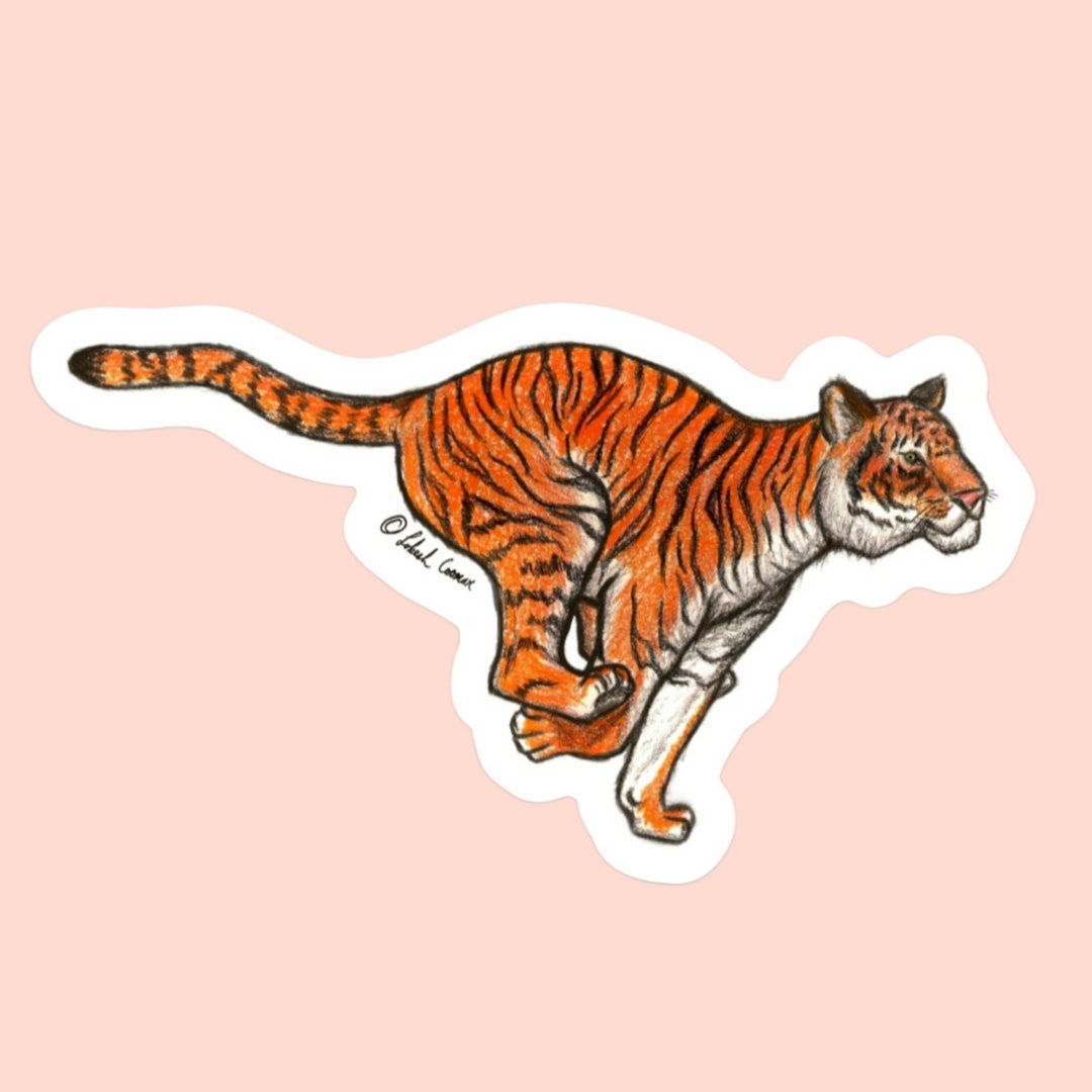 Sumatran Tiger Running Wildlife Die-cut Vinyl Sticker - Etsy