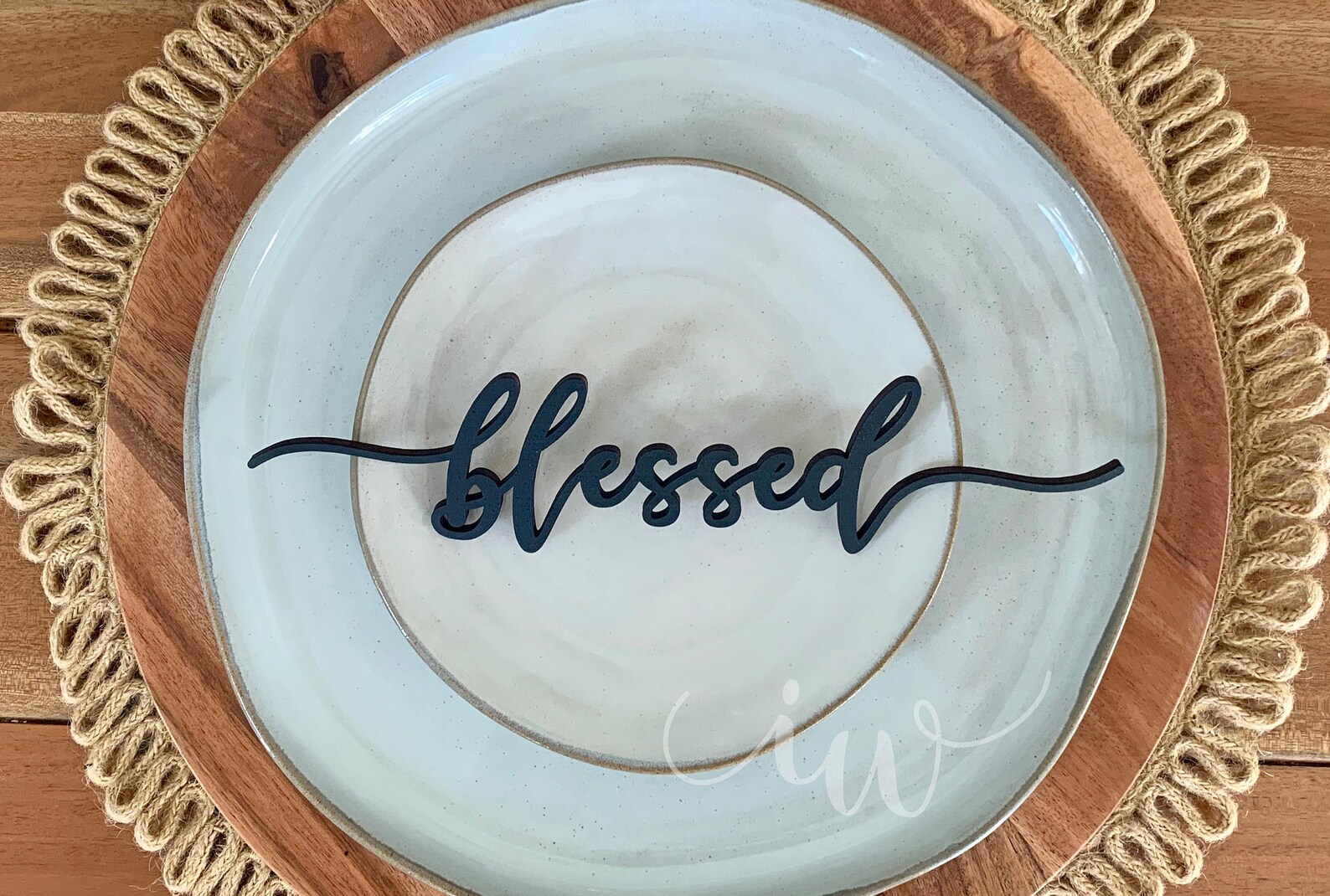 Thankful, Grateful, Blessed and Gather Words Fall Dining Table Wood ...